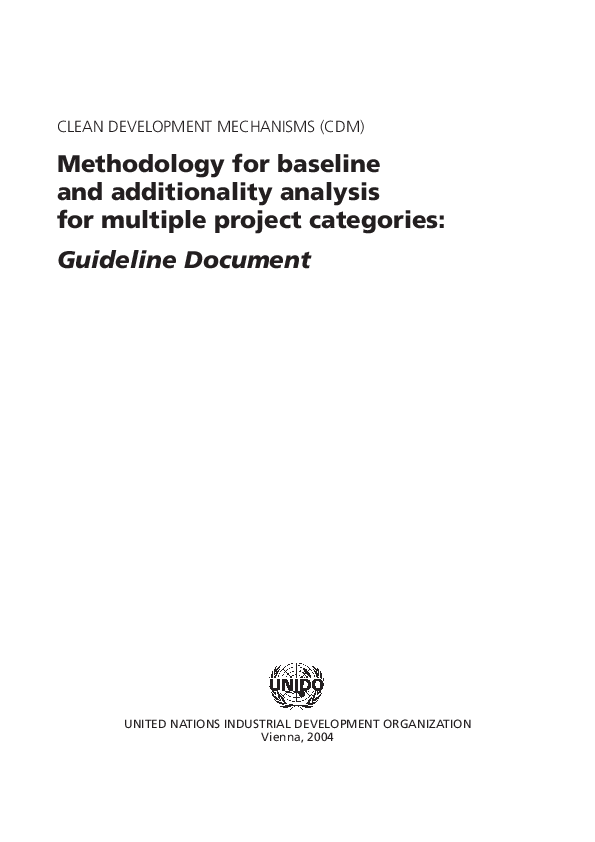 (PDF) CLEAN DEVELOPMENT MECHANISMS (CDM) Methodology for baseline and ...