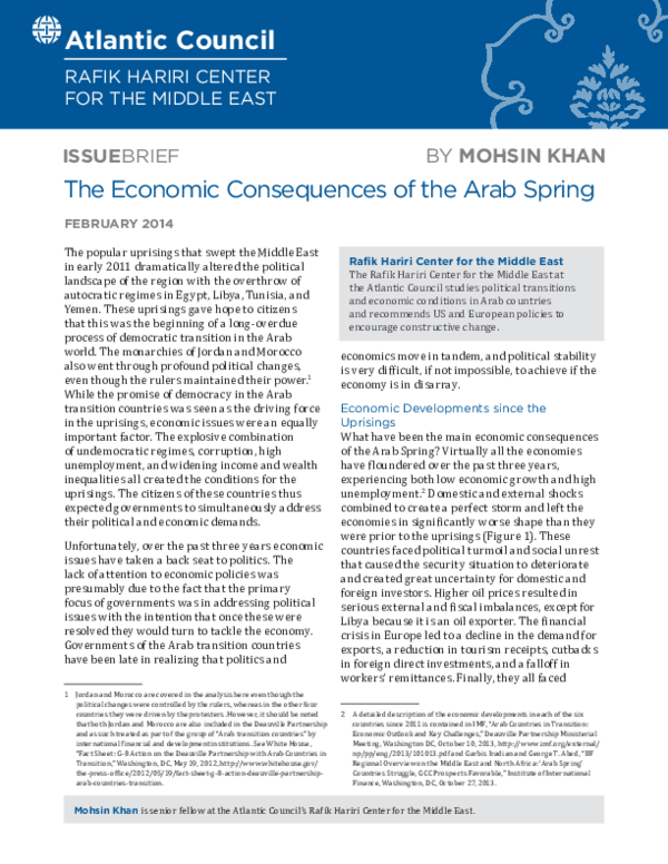 (PDF) The Economic Consequences of the Arab Spring