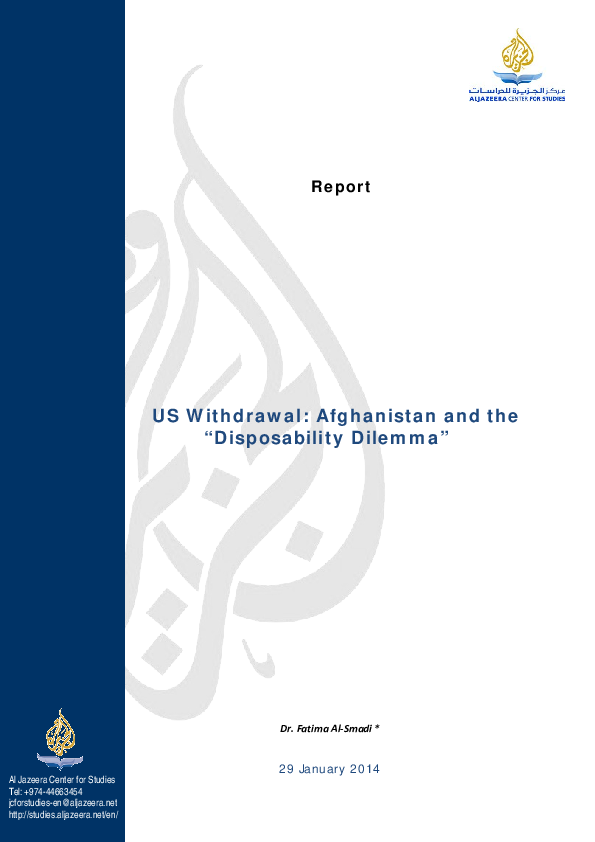 (PDF) US Withdrawal: Afghanistan and the "Disposability Dilemma"