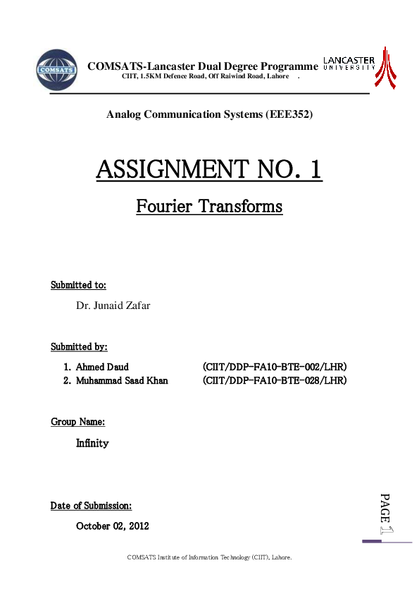 (PDF) Fourier Transforms