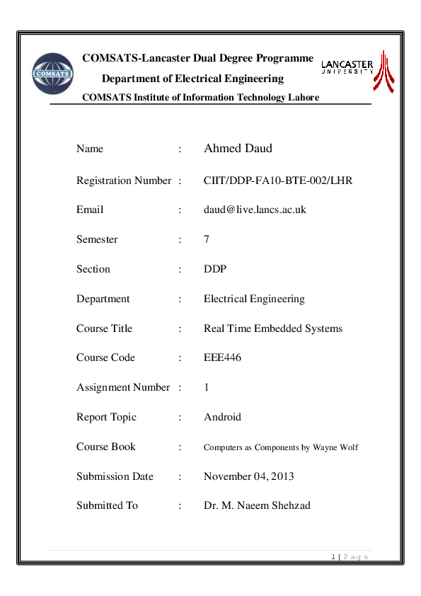 (PDF) Report on Android