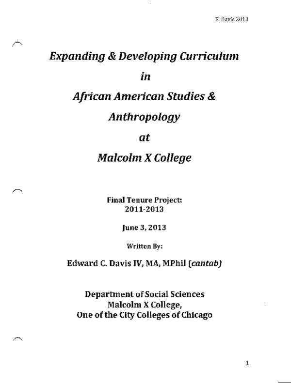 (PDF) Curriculum for African American studies, Africana Studies, Black ...