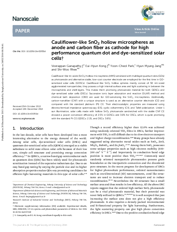 (PDF) Cauliflower-like SnO 2 hollow microspheres as anode and carbon ...
