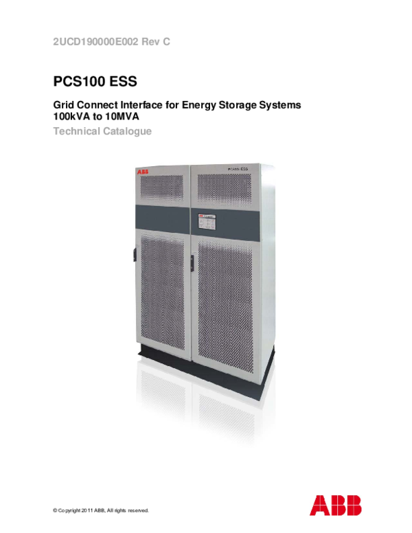 (PDF) 2UCD190000E002 Rev C PCS100 ESS Grid Connect Interface for Energy ...