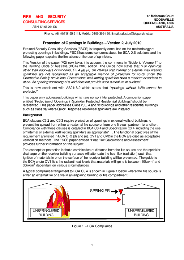 (PDF) Protection of Openings in Buildings – Version 2, July 2010