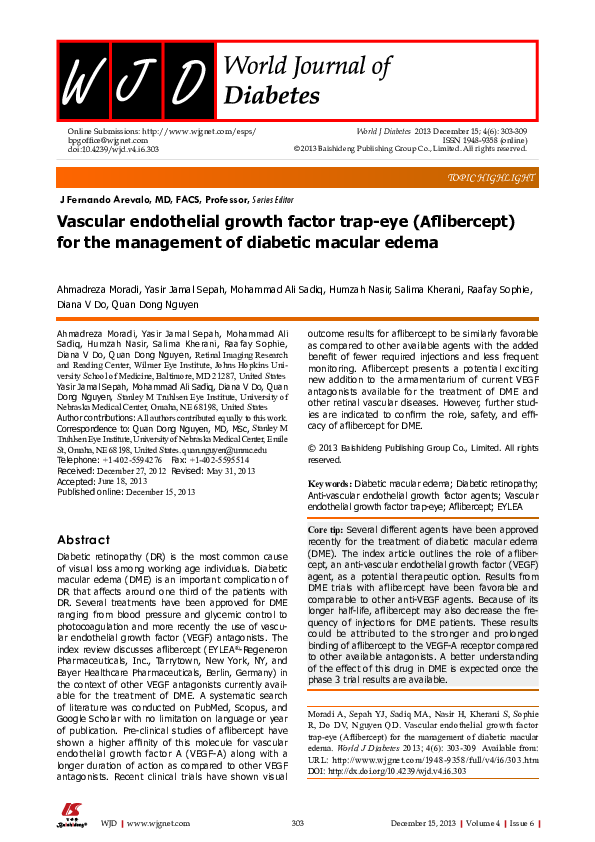 (PDF) Vascular endothelial growth factor trap-eye (Aflibercept) for the ...