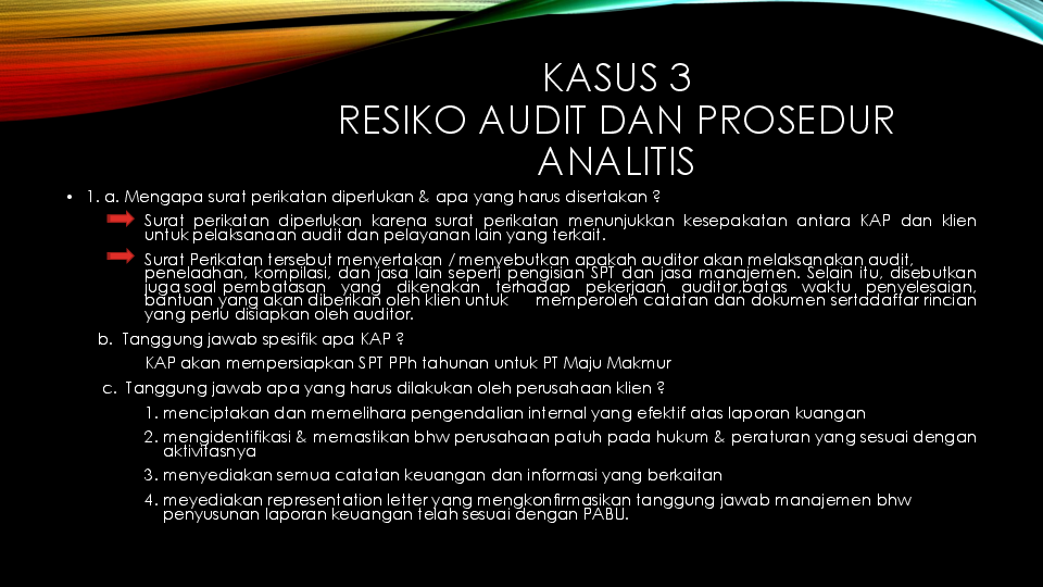 Resiko audit dan prosedur analitis