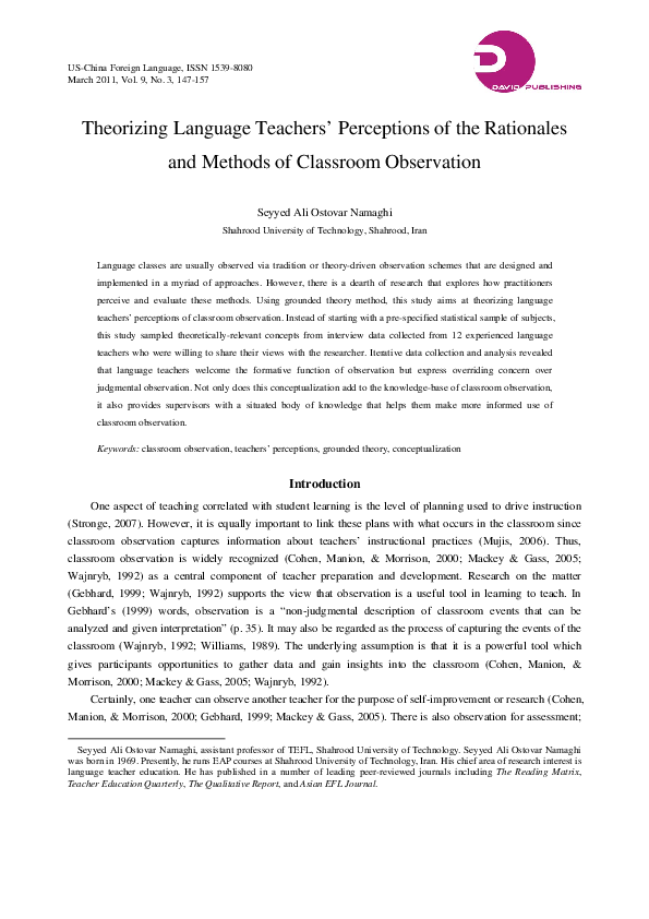 (PDF) Theorizing Language Teachers’ Perceptions of the Rationales and ...