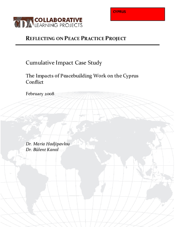 (PDF) The Impacts of Peacebuilding Work on the Cyprus Conflict