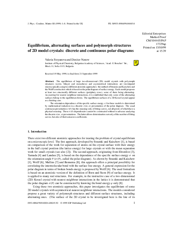 Pdf Equilibrium Alternating Surfaces And Polymorph Structures Of 2d