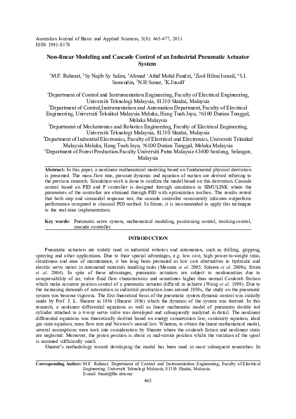 (PDF) Nonlinear Modelling Pneumatic