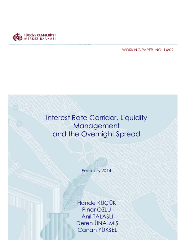 (PDF) Interest Rate Corridor, Liquidity Management and the Overnight Spread