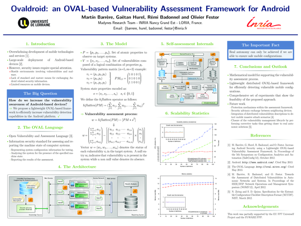 (PDF) Ovaldroid: an OVAL-based Vulnerability Assessment Framework for Android (Demo Poster)
