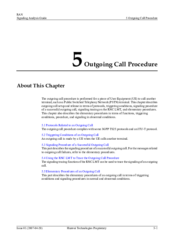 (PDF) 5 Outgoing Call Procedure About This Chapter