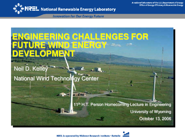 (PDF) Engineering Challenges for Future Wind Energy Development