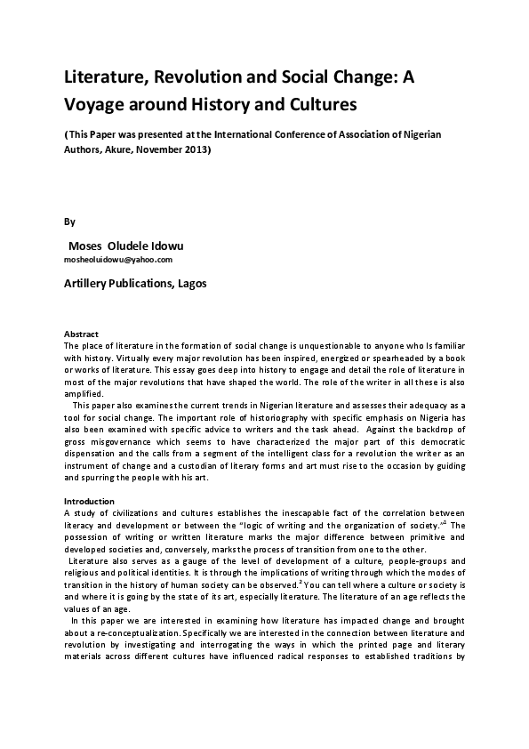 (DOC) Literature, Revolution and Social Change: A Voyage Around History ...