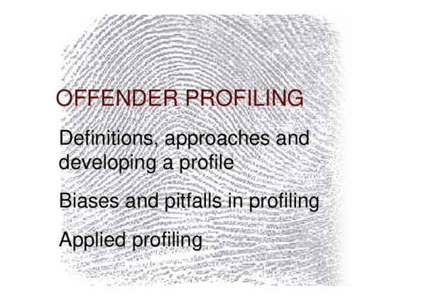 (PDF) Offender profiling