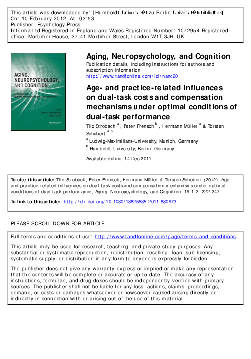 (PDF) Age- and practice-related influences on dual-task costs and ...