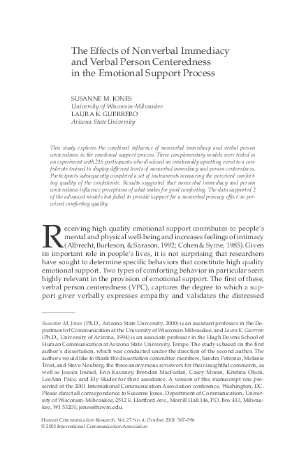 (PDF) The Effects of Nonverbal Immediacy and Verbal Person Centeredness ...