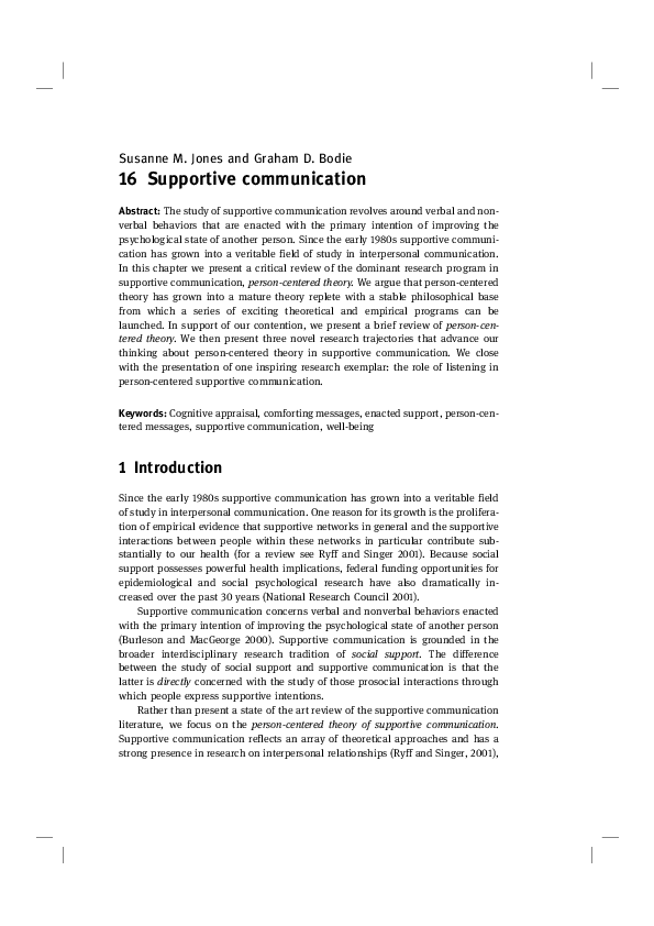 (PDF) Supportive Communication