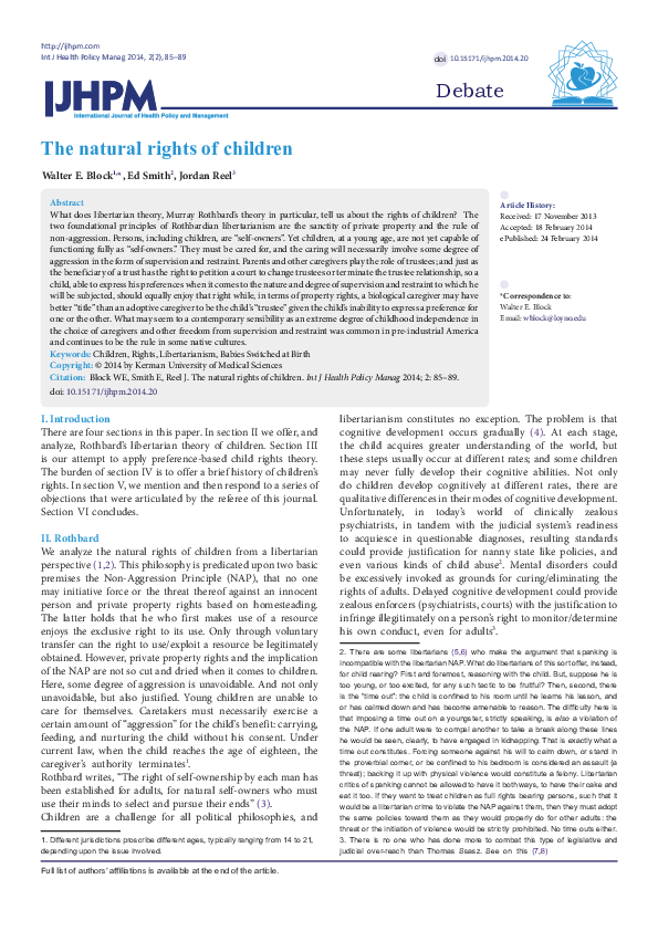 (PDF) The Natural Rights of Children