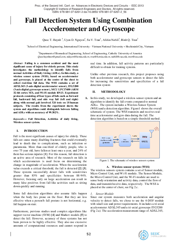 Fall Detection System Using Combination Accelerometer And Gyroscope