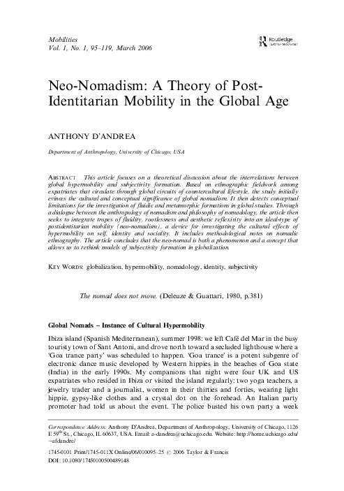 (PDF) Neo-Nomadism: A Theory of Post-Identitarian Mobility in the ...
