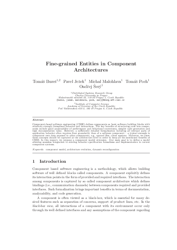 (PDF) Fine-grained Entities in Component Architectures
