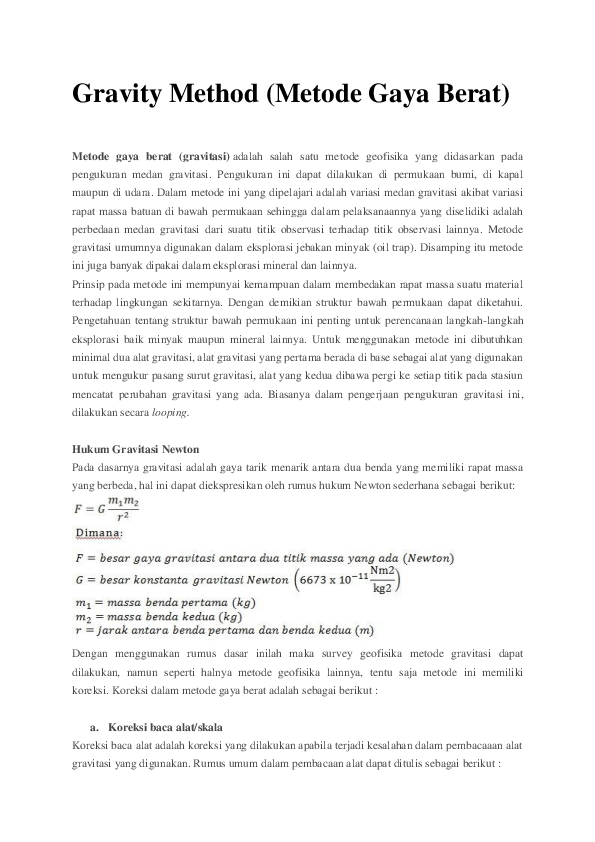 (DOC) Gravity Method