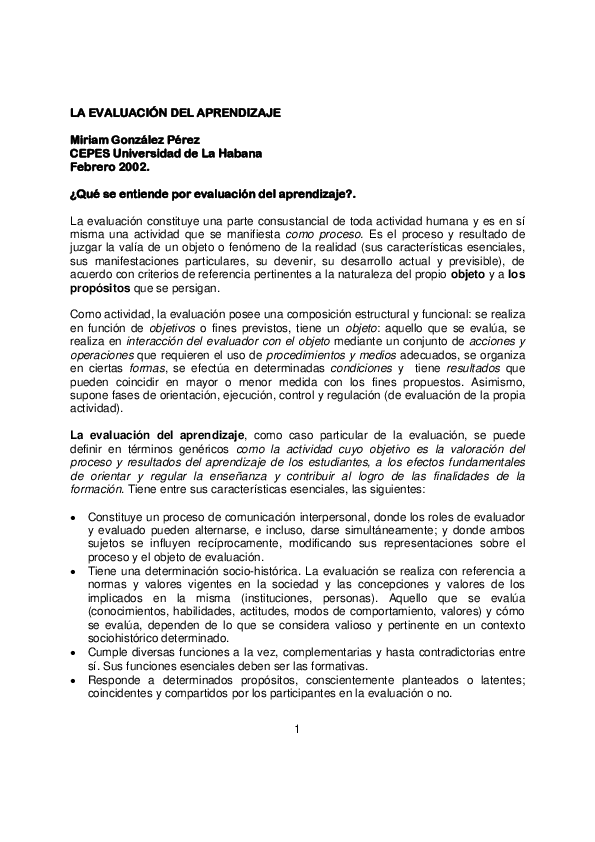 (PDF) LA EVALUACIÓN DEL APRENDIZAJE