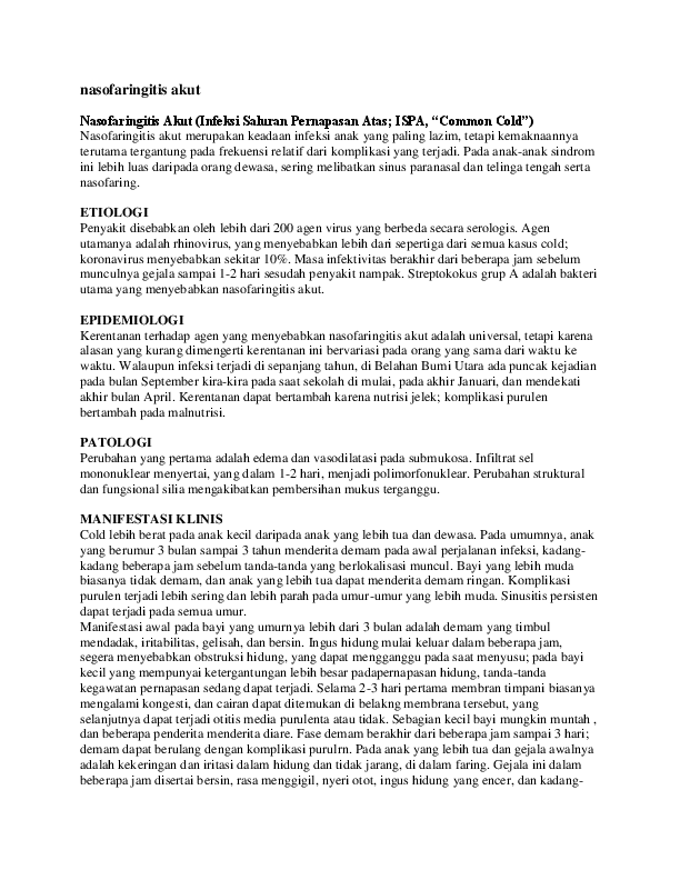 (DOC) Nasofaringitis akut