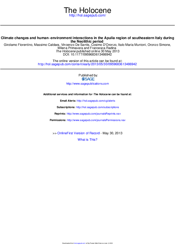 (PDF) Climate changes and human–environment interactions in the Apulia ...