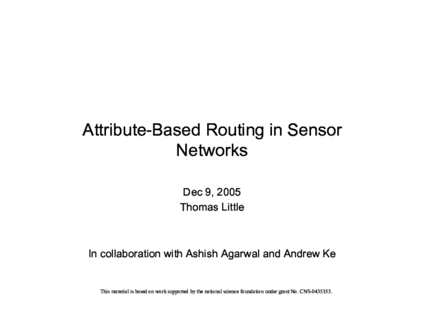 (PDF) Attribute-Based Routing in Sensor Networks