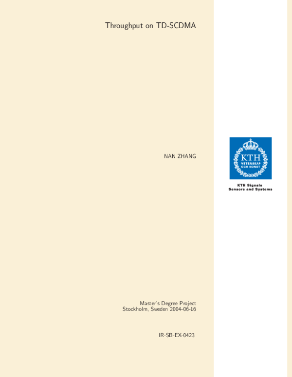 (PDF) THROUGHPUT ON TD-SCDMA