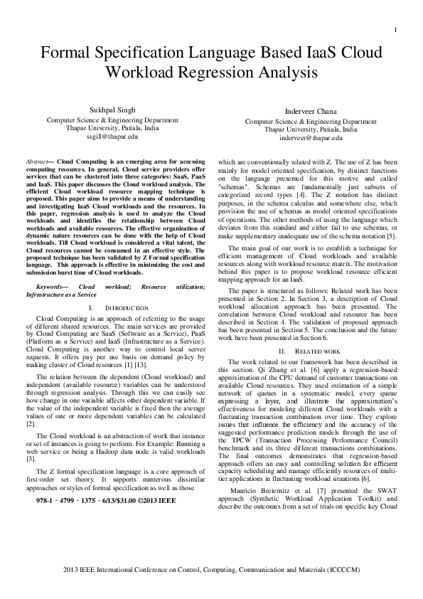 (PDF) Formal Specification Language Based IaaS Cloud Workload ...