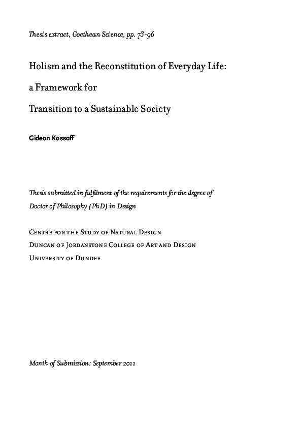 (PDF) Goethean Science, Phd Thesis Extract