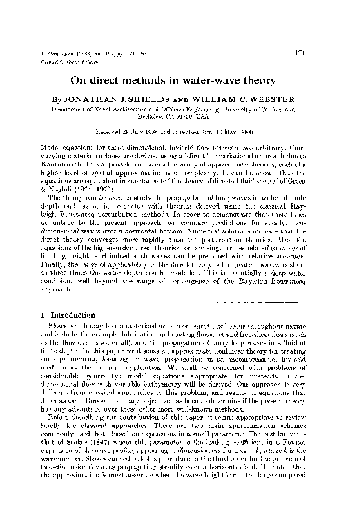(PDF) On direct methods in water-wave theory