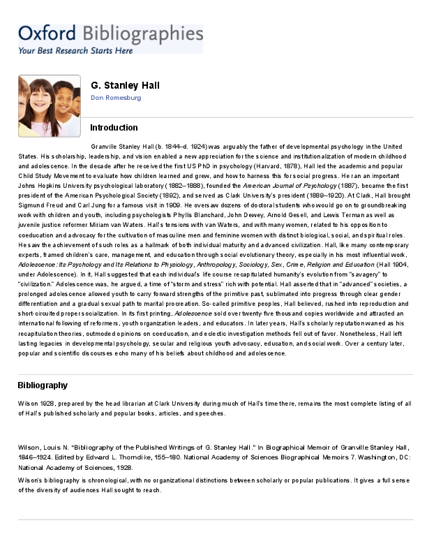 (PDF) G. Stanley Hall