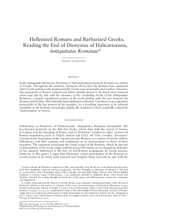 (PDF) Hellenized Romans and Barbarized Greeks. Reading the End of ...