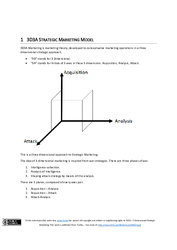 3D3A - 3 Dimensional Strategic Marketing Model