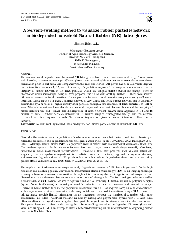 (PDF) A Solvent-swelling method to visualize rubber particles network ...