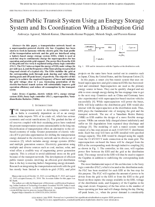 (PDF) Smart Public Transit System Using an Energy Storage System and ...