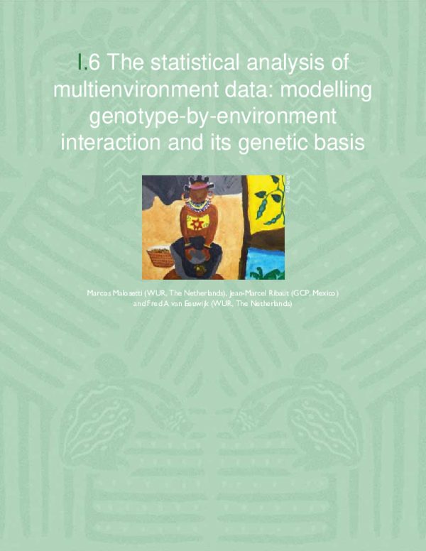 Pdf The Statistical Analysis Of Multienvironment Data Modelling Genotype By Environment