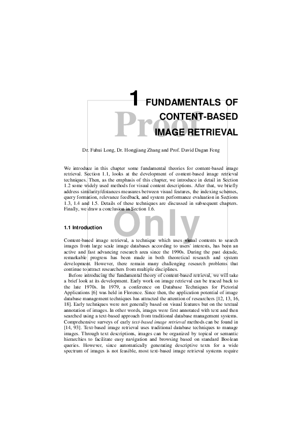 Proof Only 1 FUNDAMENTALS OF CONTENT-BASED