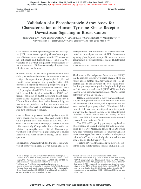 (PDF) Validation of a Phosphoprotein Array Assay for Characterization ...