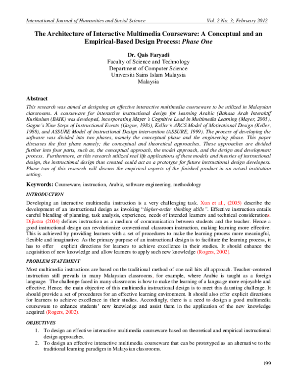 (PDF) The Architecture of Interactive Multimedia Courseware: A ...