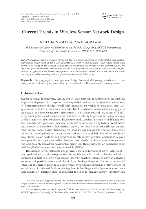 (PDF) Current Trends in Wireless Sensor Network Design