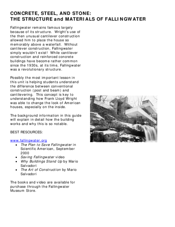 12 The Structure And Materials Of Fallingwater