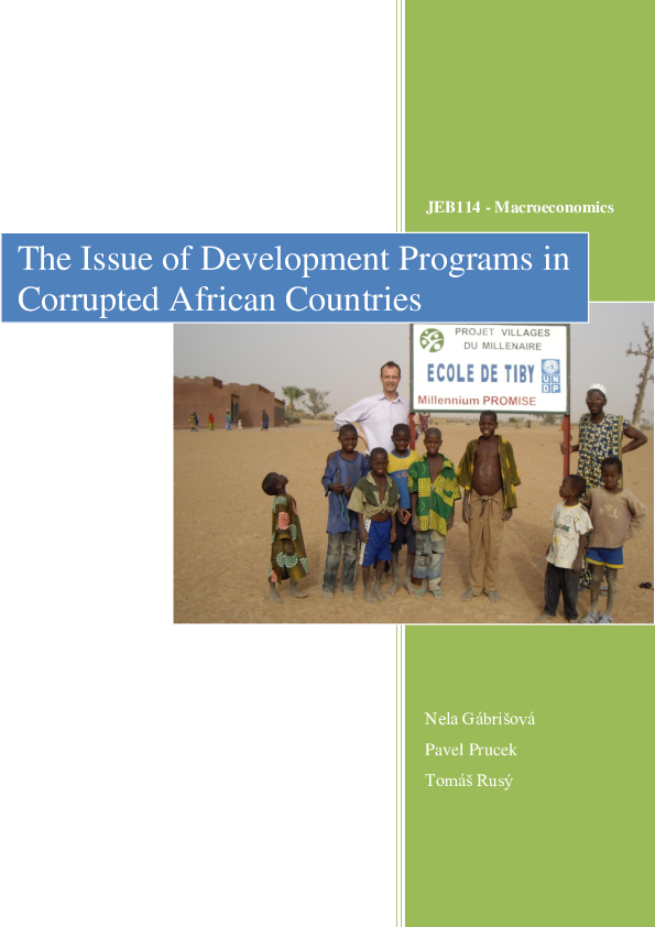 (DOC) The Issue of Development Programs in Corrupted African Countries