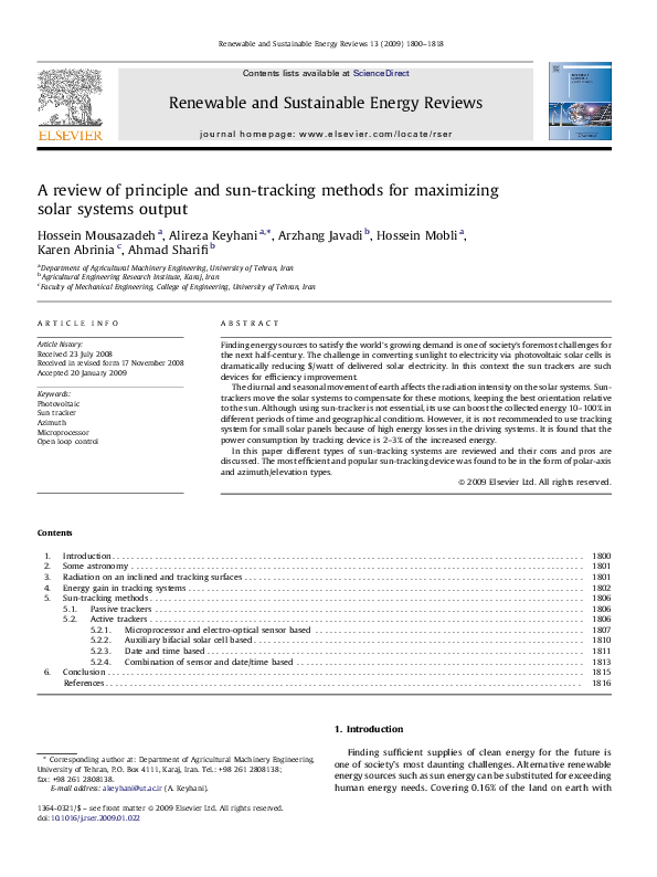 (PDF) solar tracking system
